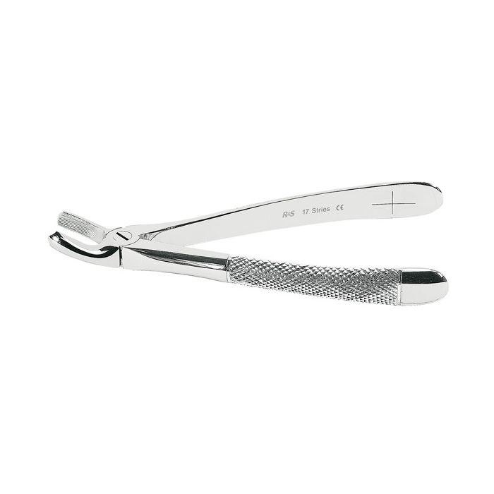 R&S Extraction Forceps: Adult Cross Serrated Beak No.17