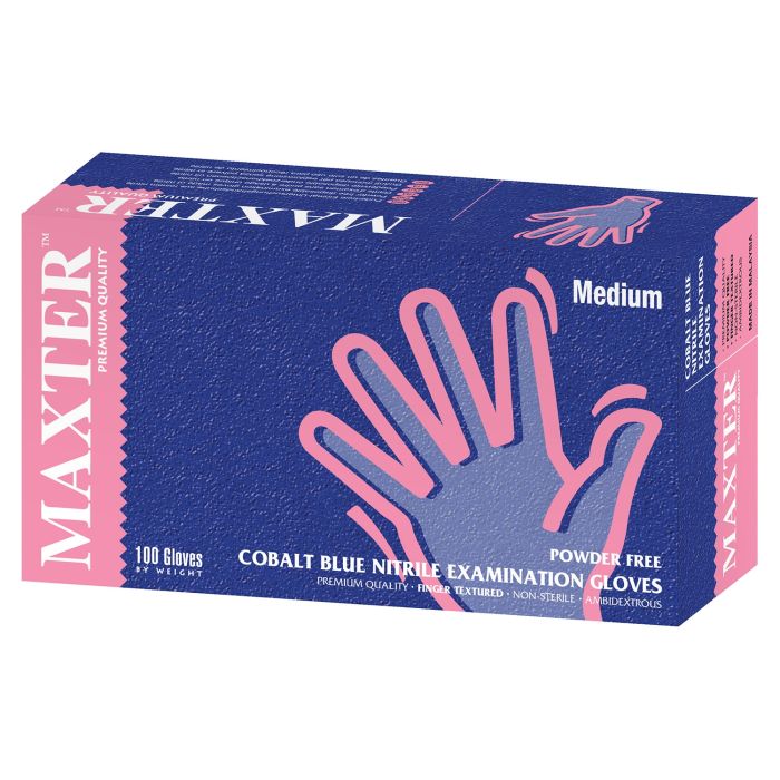 Maxter Cobalt Blue Nitrile Powder Free Gloves XS (100)