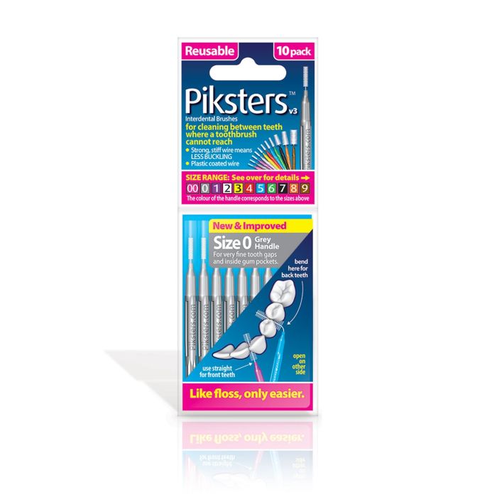 Piksters Original Interdental Brushes: Grey - Size 0 (10)